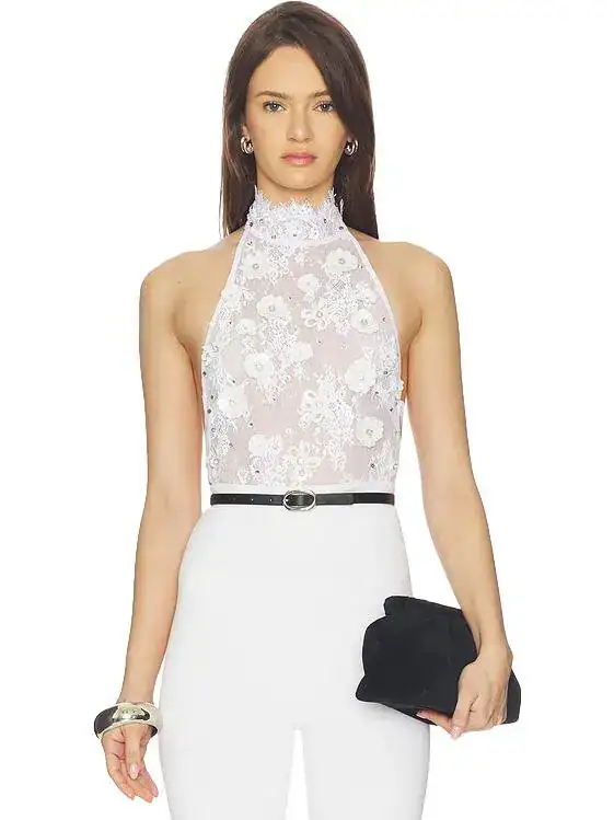 Women's High Neck Lace Tops | Editorialist